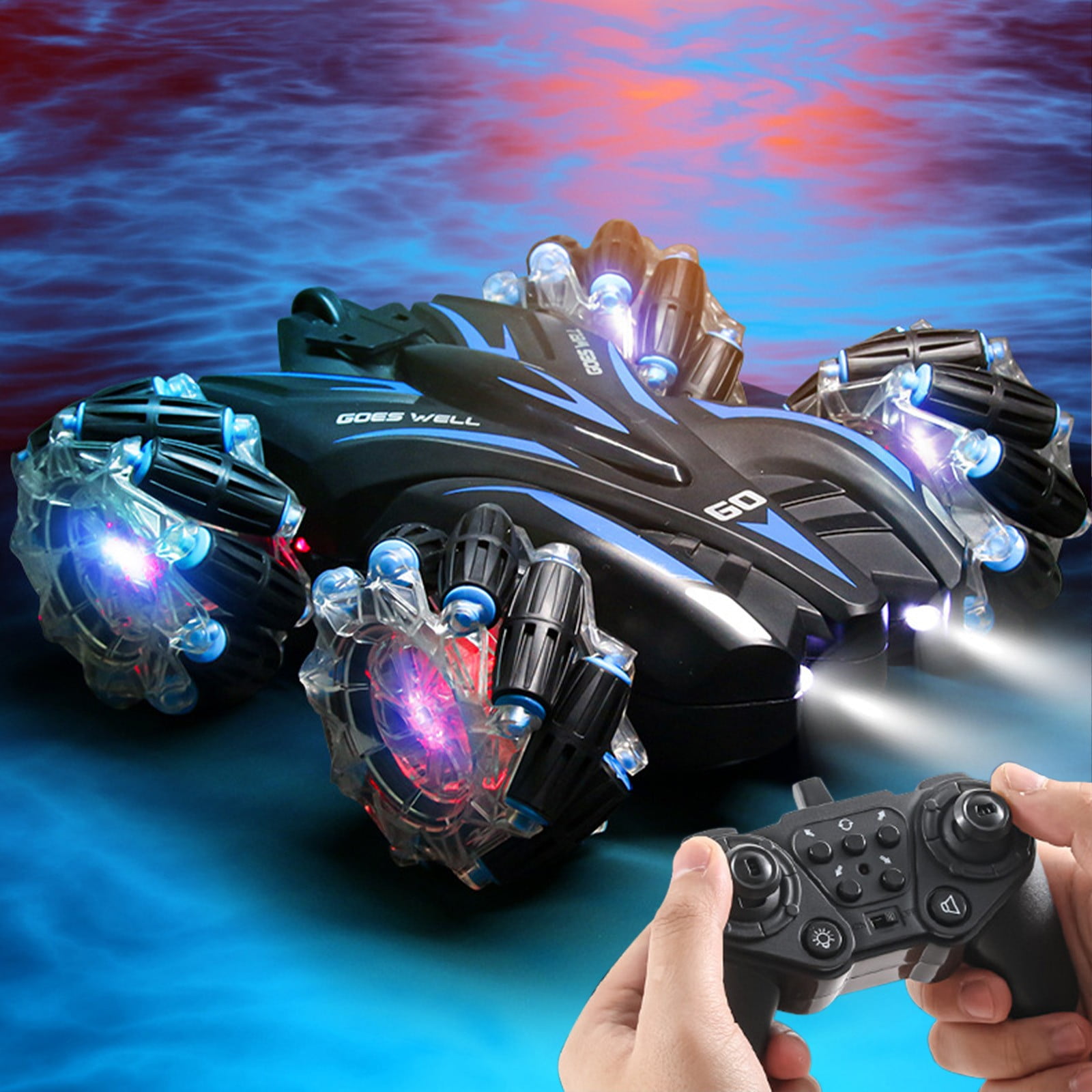 RnemiTe-amo Double-sided Stunt Flip Inertia Car Friction Powered Car ...