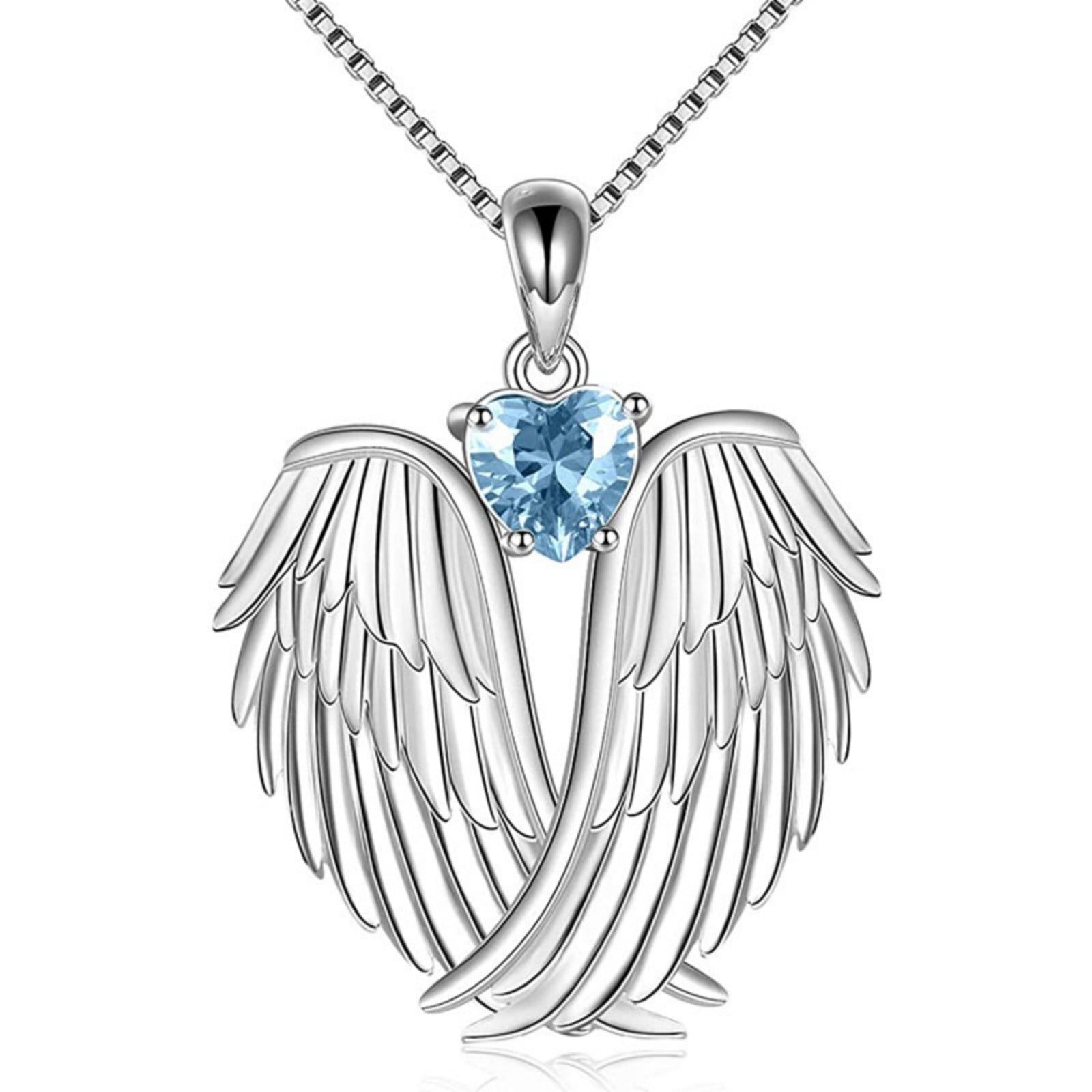 RnemiTe-amo Angel Wings Necklace 925 Silver Guardian Angel Pendant ...