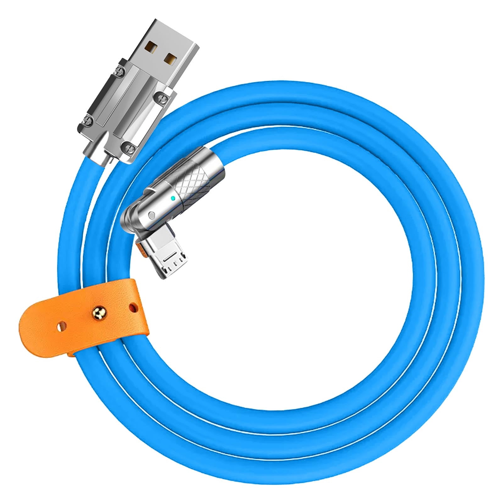 RnemiTe-amo Mobile Phone Data Cable Elbow 180°Rotation Liquid Silica ...