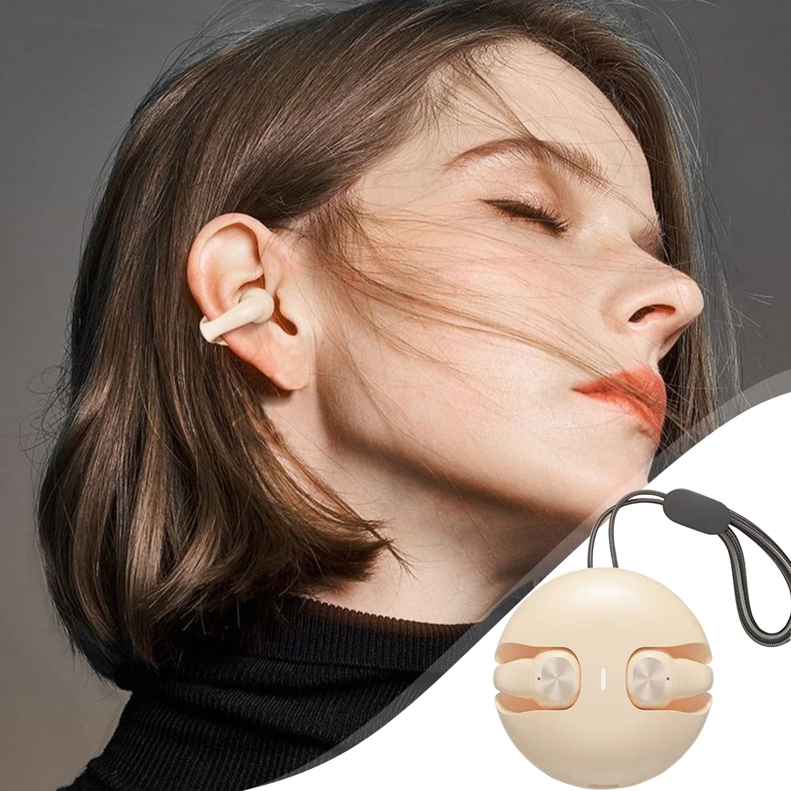 RnemiTe-amo Open Ear Headphones,5.3 Clip-On Open Ear Bone Conduction ...