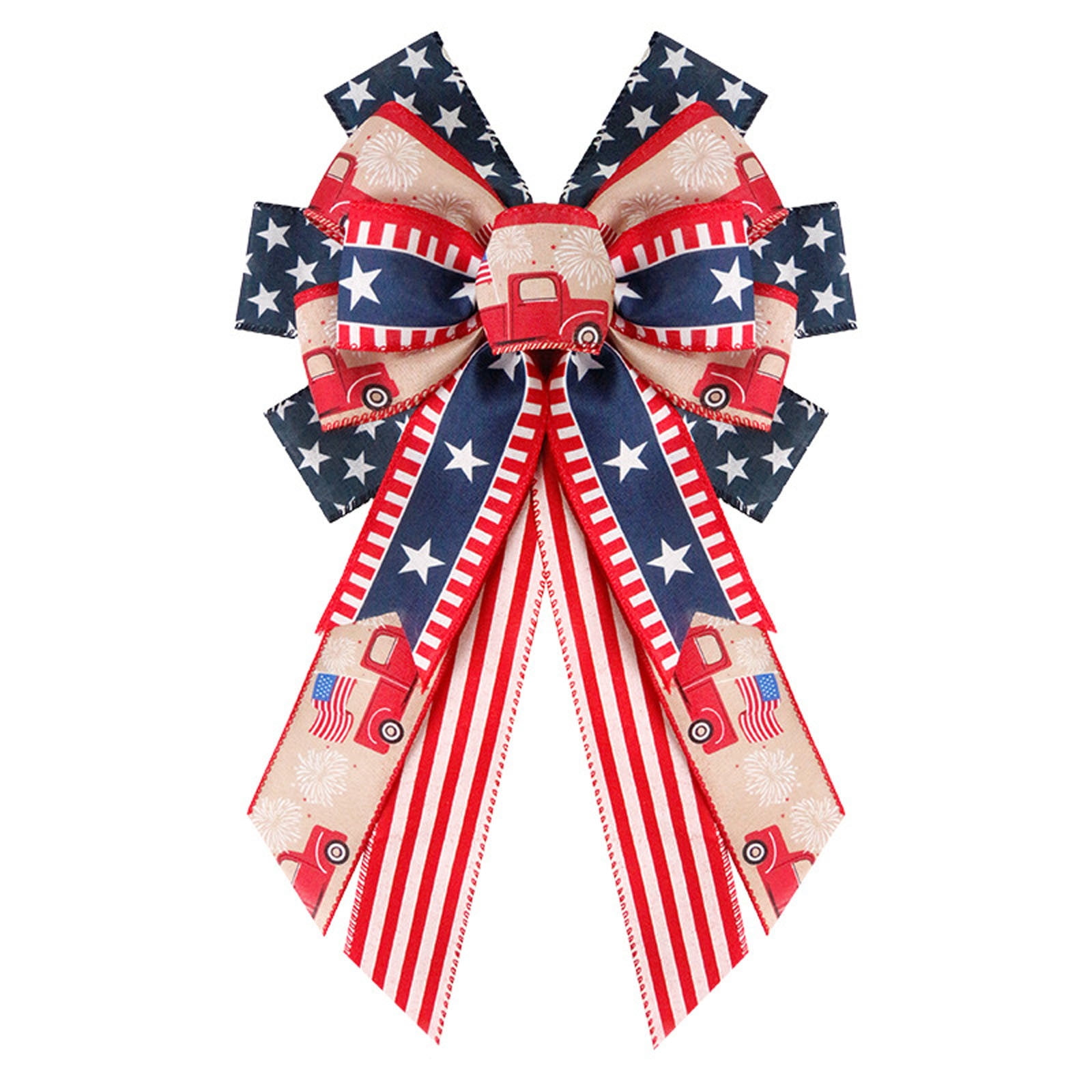 RnemiTe-amo Patriotic Bow,20.5"Large American Flag Ribbon Bow,Red White ...