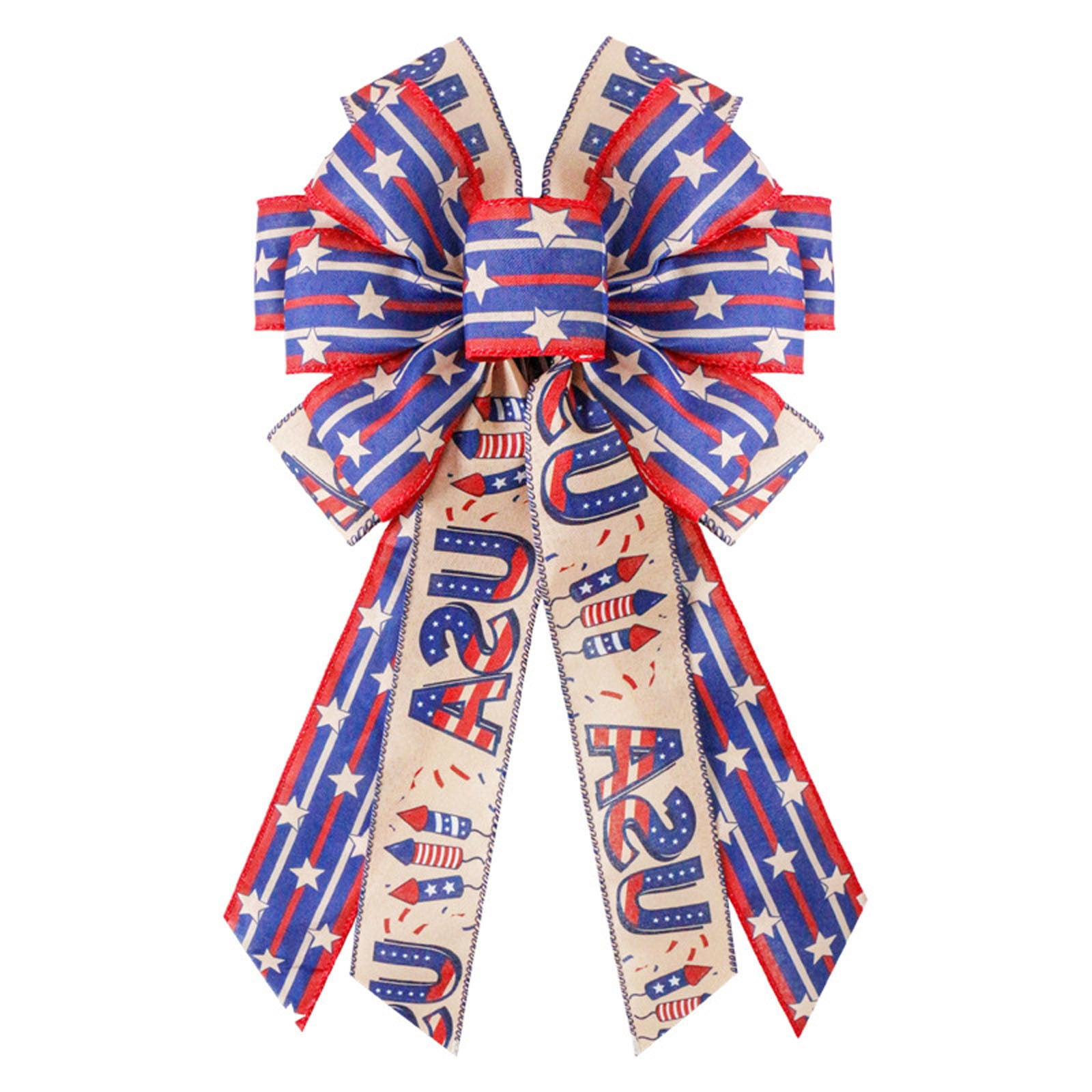 RnemiTe-amo Patriotic Bow,20.5"Large American Flag Ribbon Bow,Red White ...