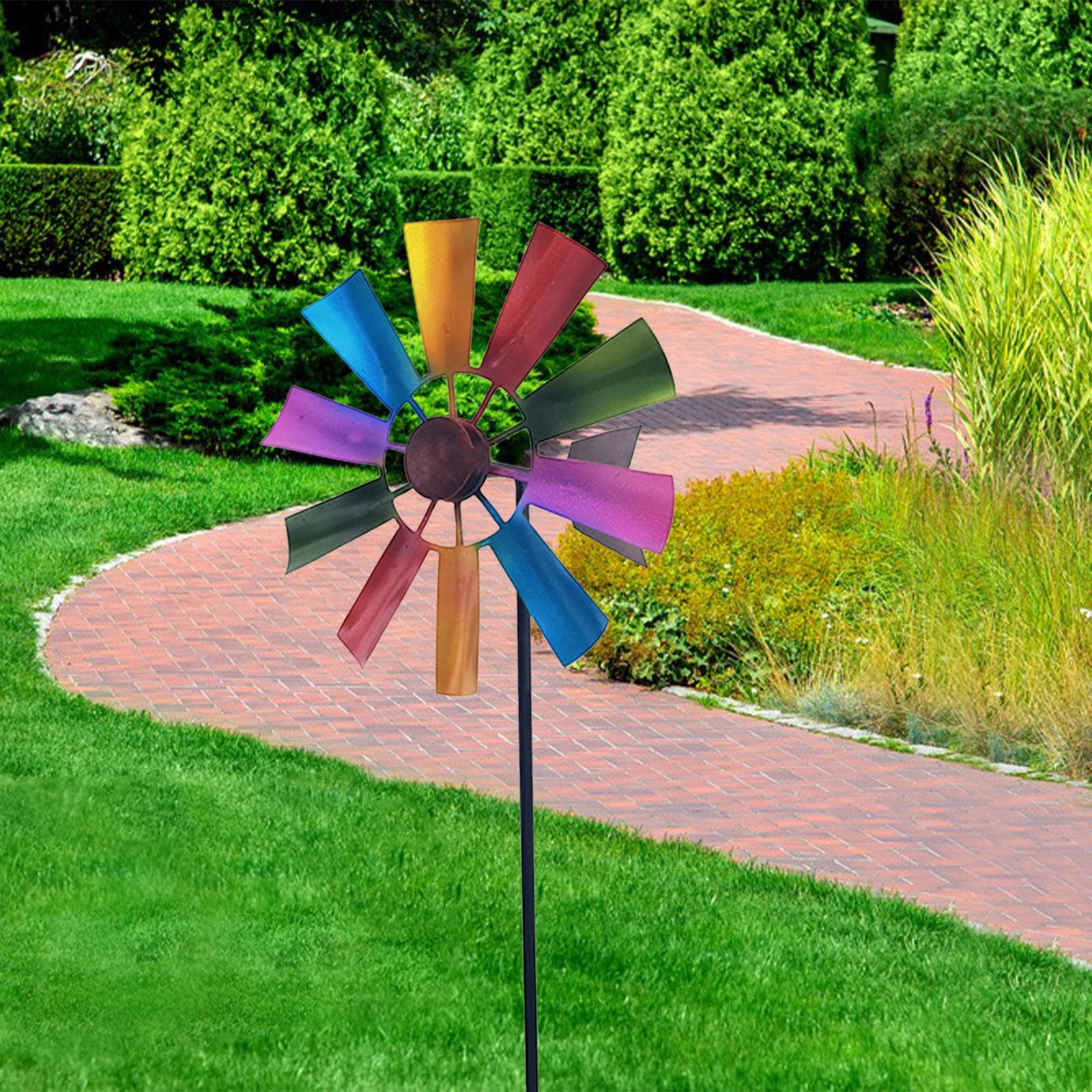 RnemiTe-amo Wind Spinne-r, Outdoor Metal Stake Yard Spinners, Garden ...