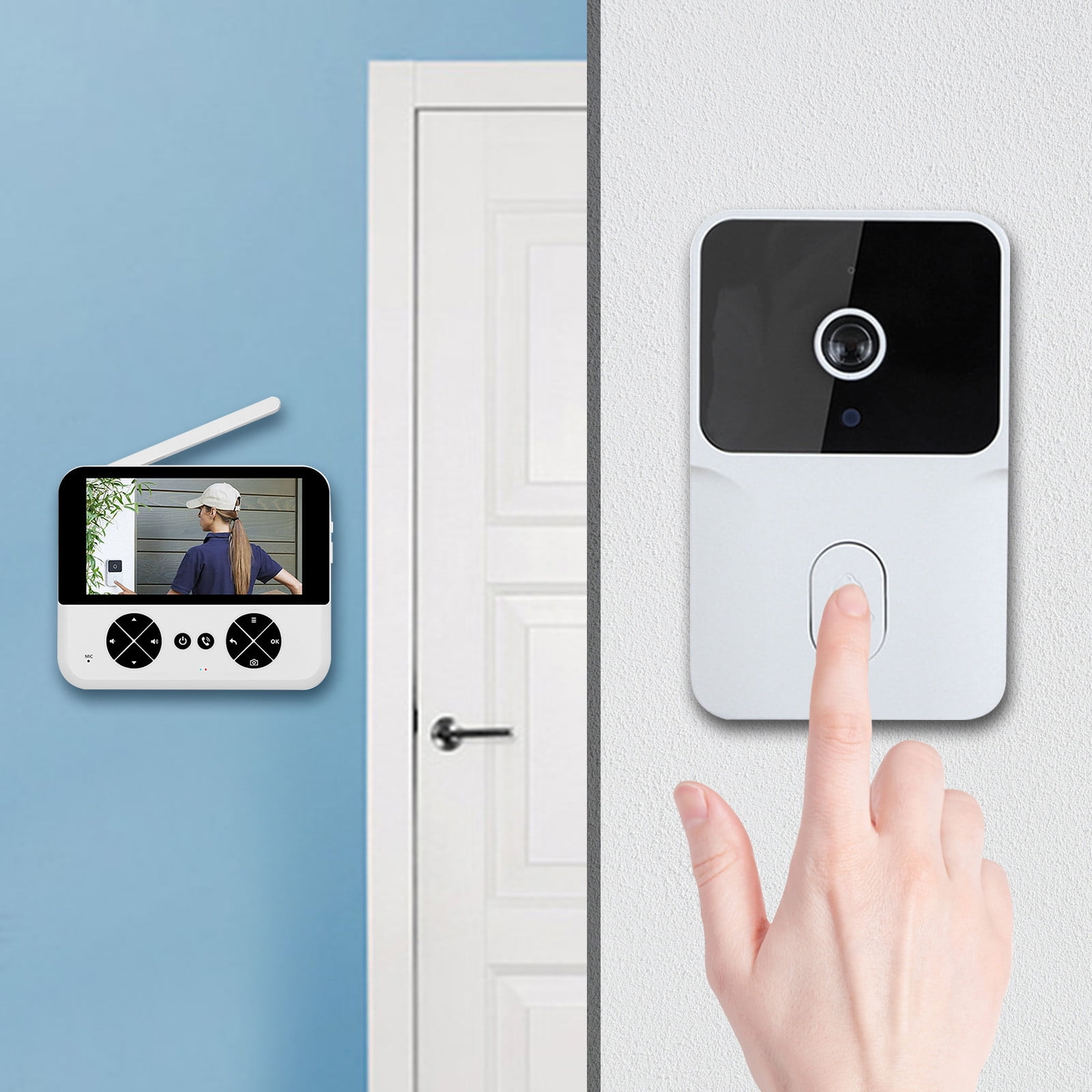 RnemiTe-amo Wired Video Intercom System, 4.3 Inch Video Doorbell Door ...