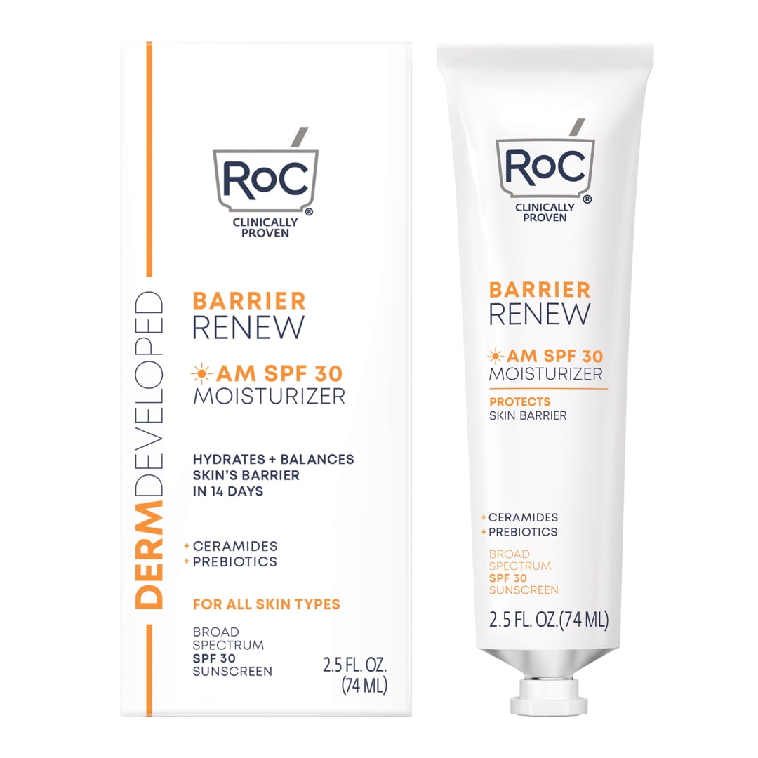 RoC Barrier Renew AM Moisturizer, SPF30, All Skin Types, 2.5 fl oz - Walmart.com