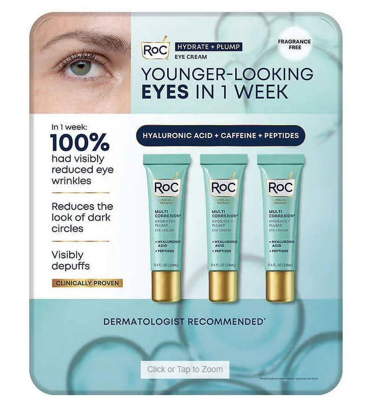 RoC Hydrate + Plump Eye Cream, 0.5 fl oz each, 3-pack - Walmart.com