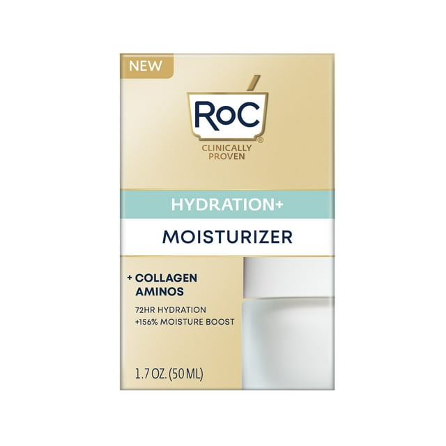 RoC Hydration+ Moisturizer, with with Hyaluronic Acid and Collagen ...