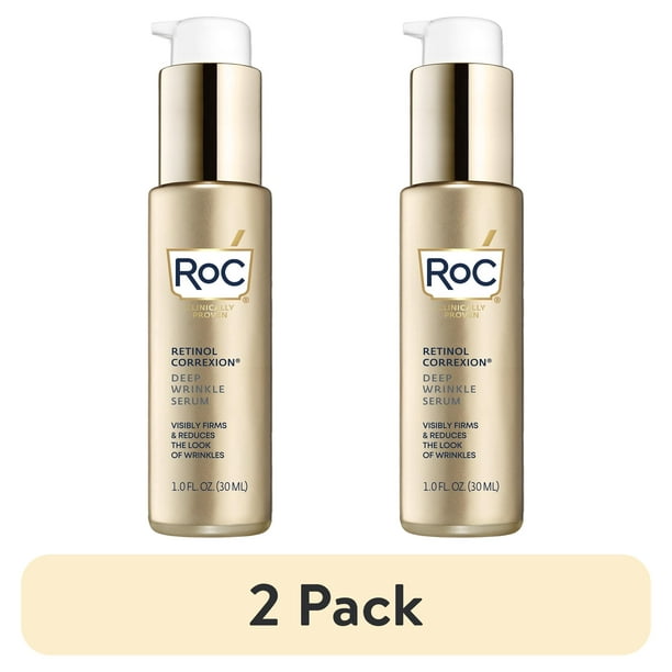 (2 pack) RoC Retinol Correxion Deep Wrinkle Serum, Paraben-Free, 1 fl ...