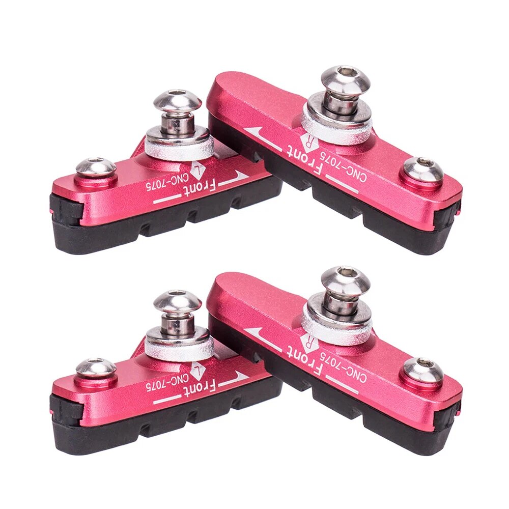 Road Bike Brake Shoes C Caliper Hoof Replaceable Rubber Pads CNC Shell ...