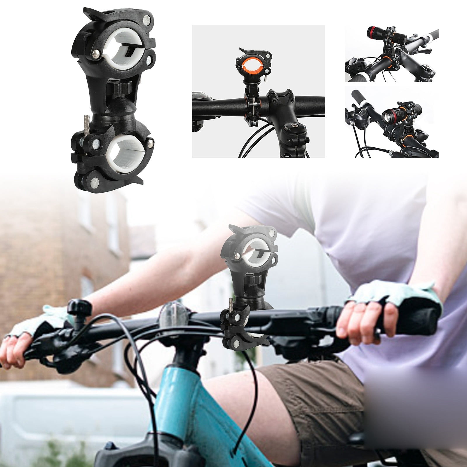 Road Bike Flashlight Mount Holder Secure Cycling Light Attachment for ...