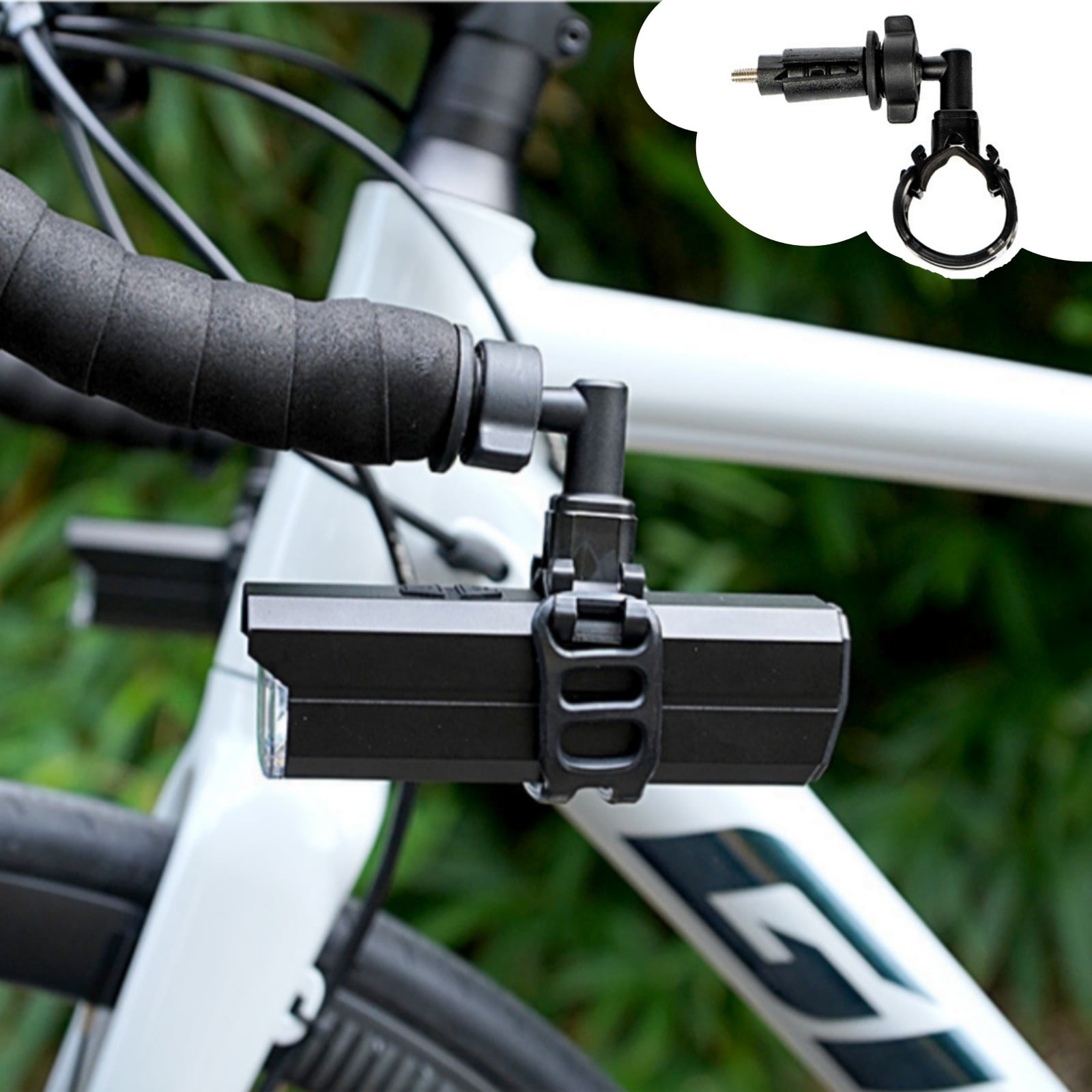 Road Bike Headlight Mount, Flashlight Holder, Dual Gear Design, 360 ...