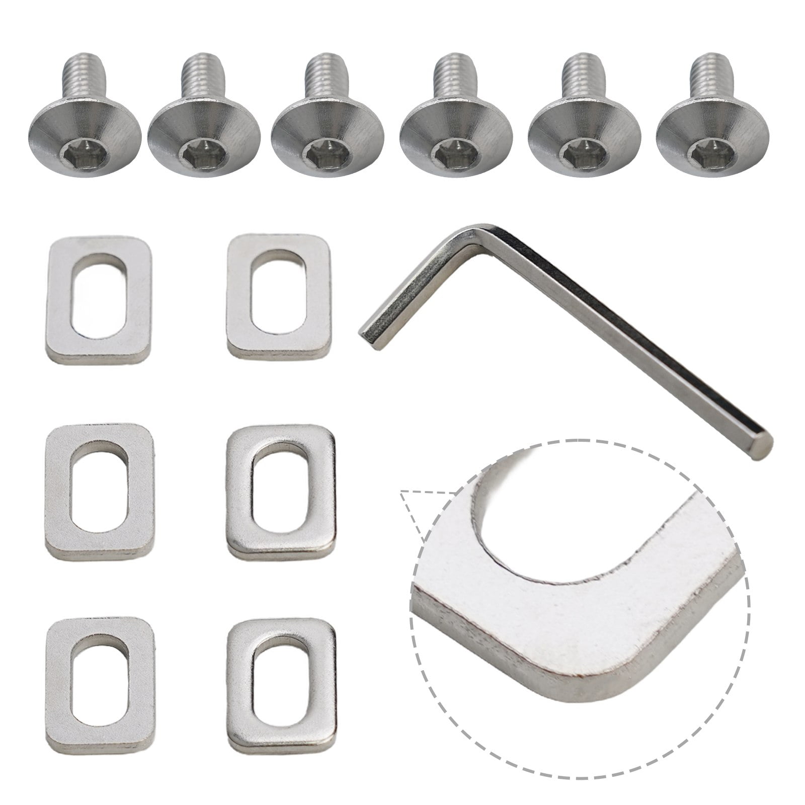 Road Bike Pedal Cleats with 6 Washers and M5 Screws for Bike Pedals ...