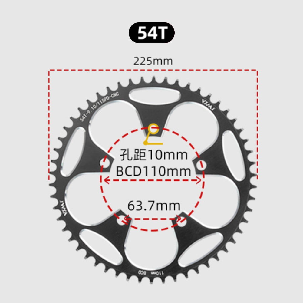 Road Bike Single Chainwheel 110Bcd 5 Bolts 50T-58T Narrow Wide Tooth ...