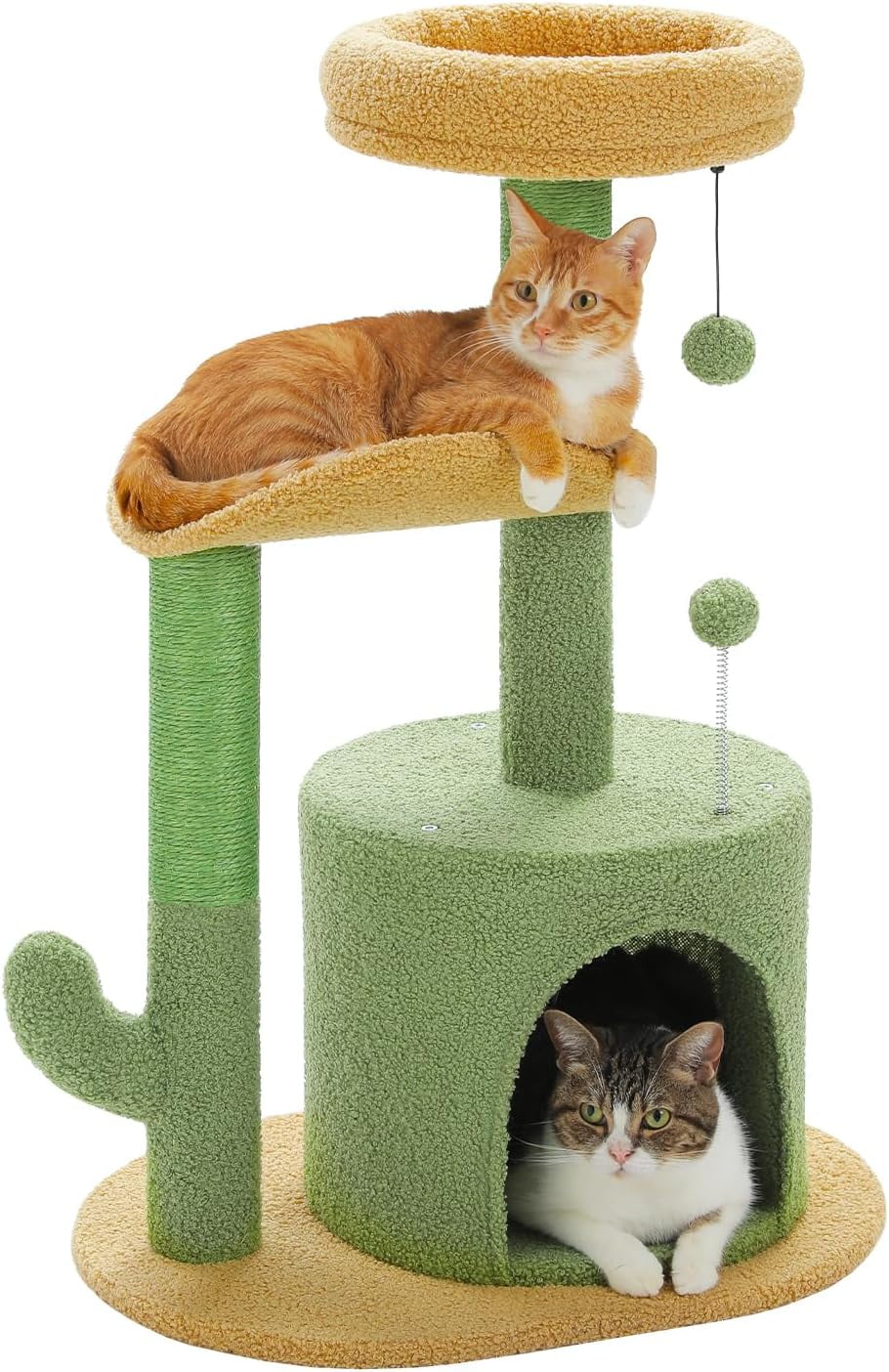Road Cactus Cat Tree Small Cat Tower 32” Cat Scratching Post with ...