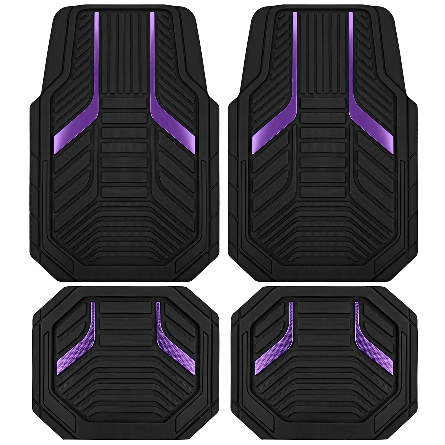 Road Comforts Heavy Duty Rubber Floor Mats Purple Aluminum Film Car ...
