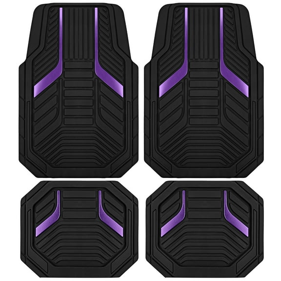 Heavy Duty Rubber Floor Mats, Purple Aluminum Film Car Mats Set, Front ...
