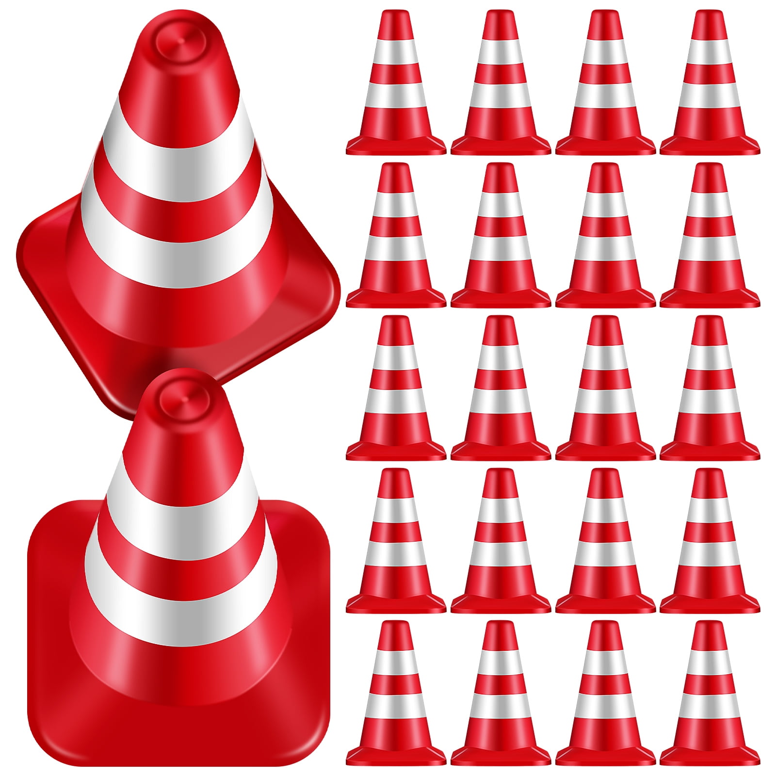 Road Construction Cones 30 Pcs Traffic Triangle Puzzle Emblems Toys and ...