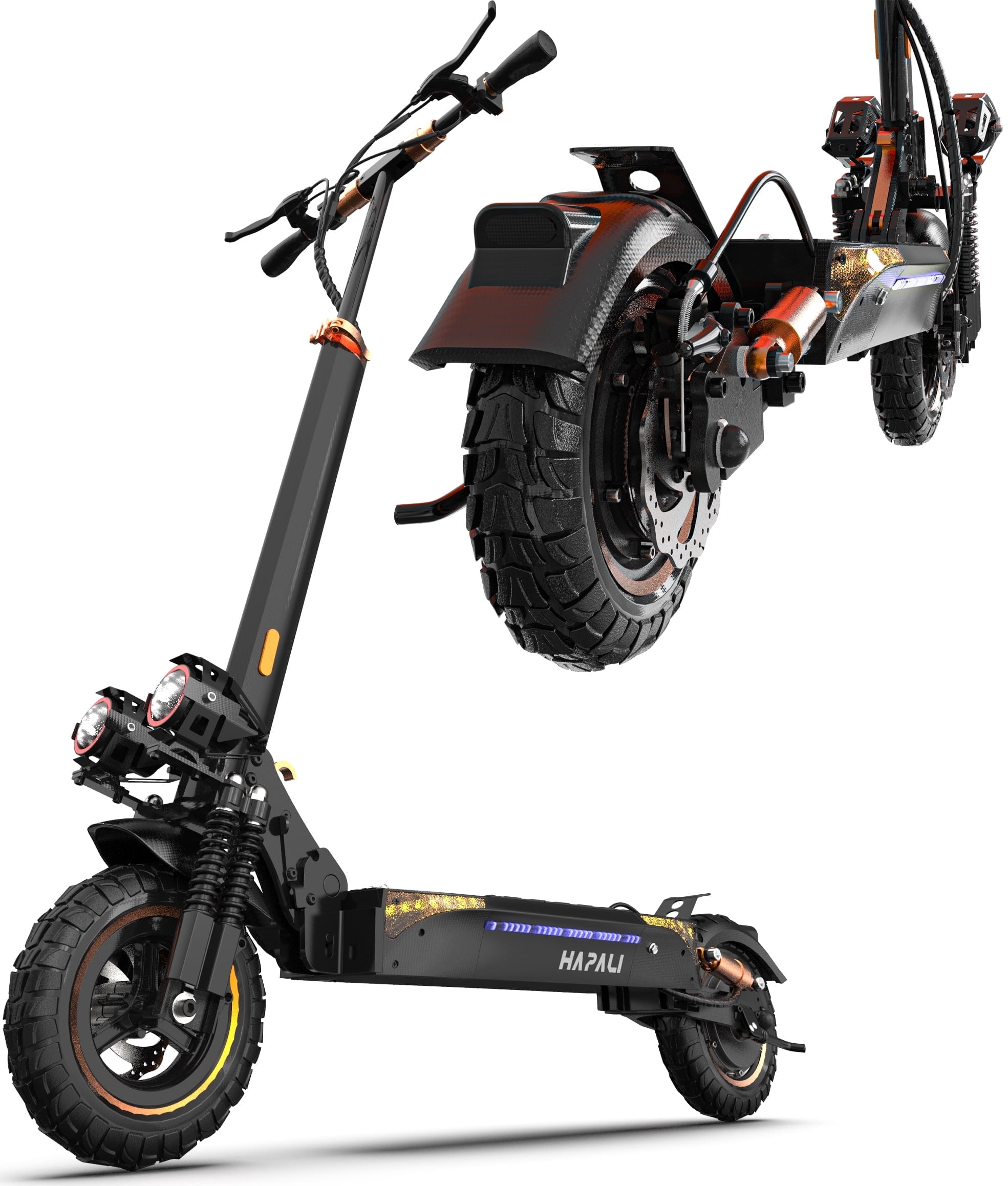 Off Road Electric Scooter for Adult, 1200W Folding E-Scooters Up to ...
