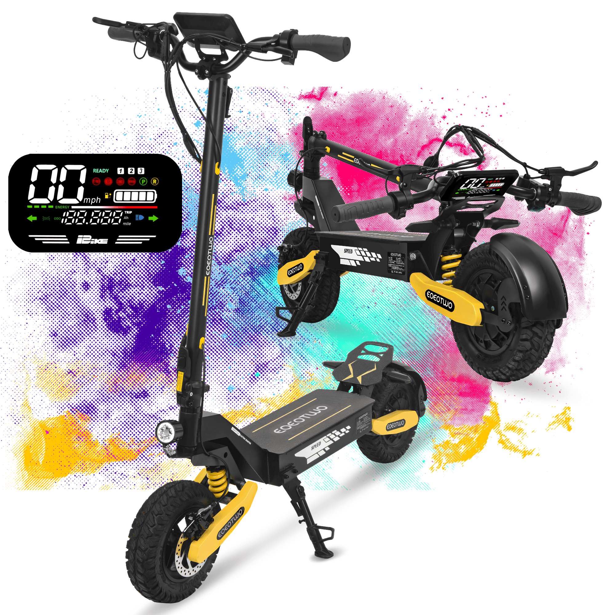 Off Road Electric Scooter for Adults, 1200W Motor Fast E Scooter, Up to ...
