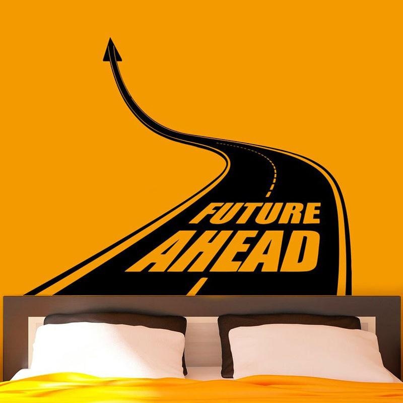 Road Highway Vinyl Wall Stickers Future Ahead Home Decor Bedroom Decals ...
