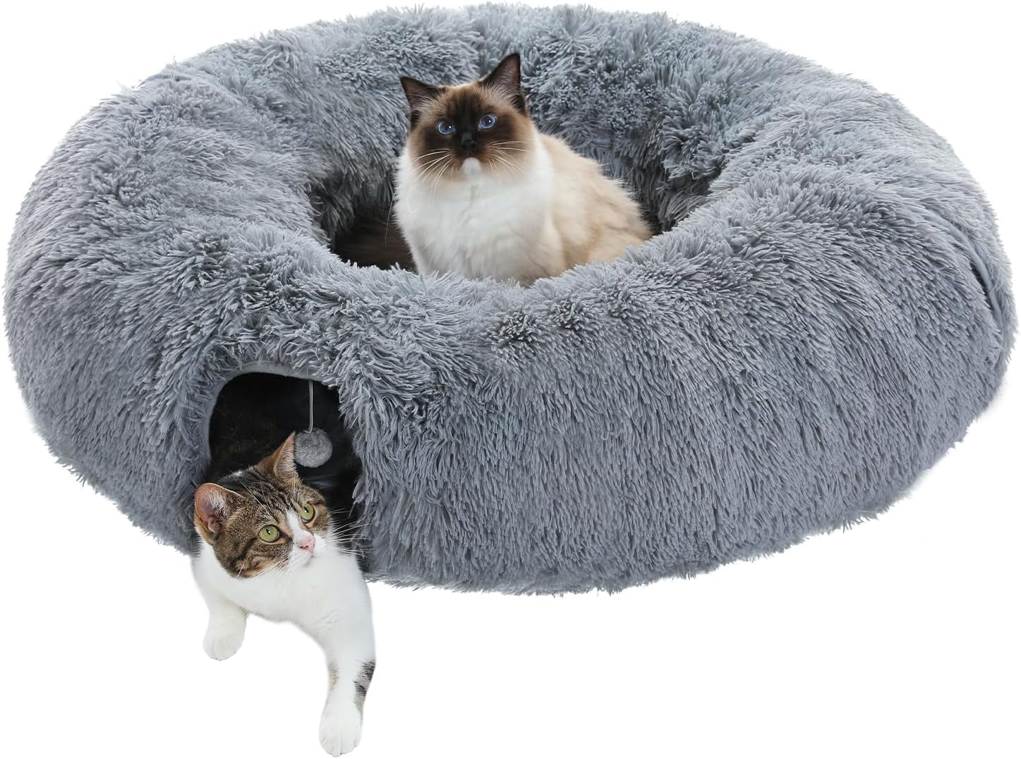Road Large Cat Tunnel, Cat Tunnel Bed with Central Soft Mat and ...
