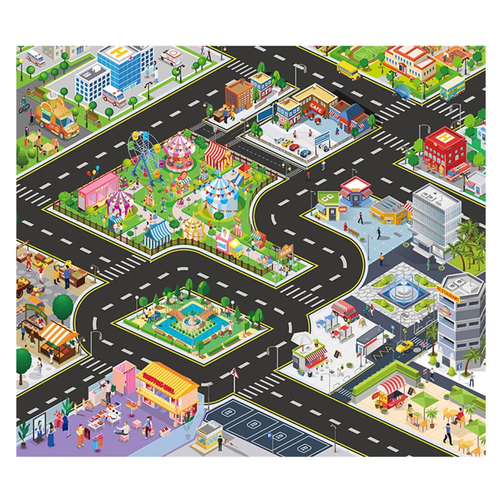 Road Map City Baby Play Mat Foldable Waterproof Map Children Outdoor ...