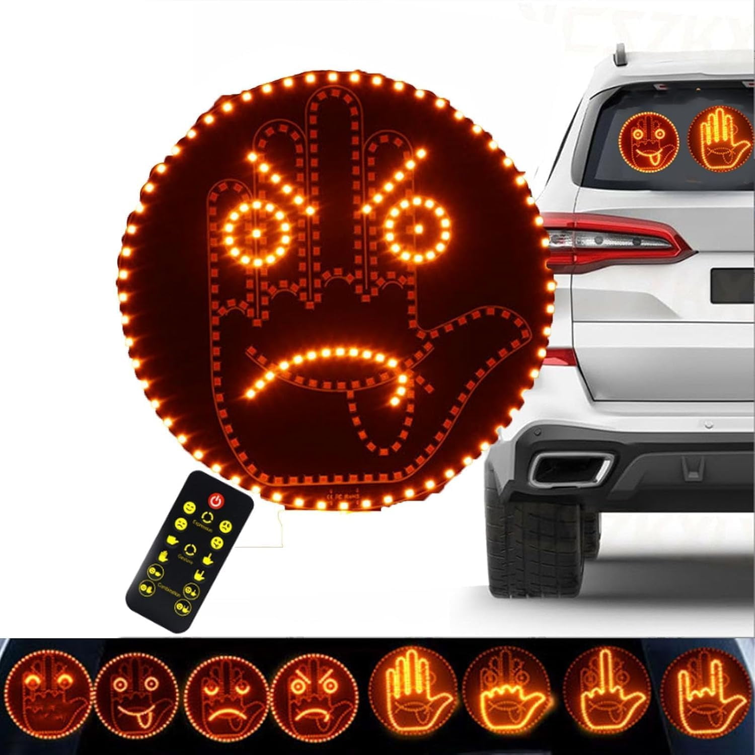 Road Mate Car Gesture Light, Orange, LED, Universal Fit, Car Interior ...