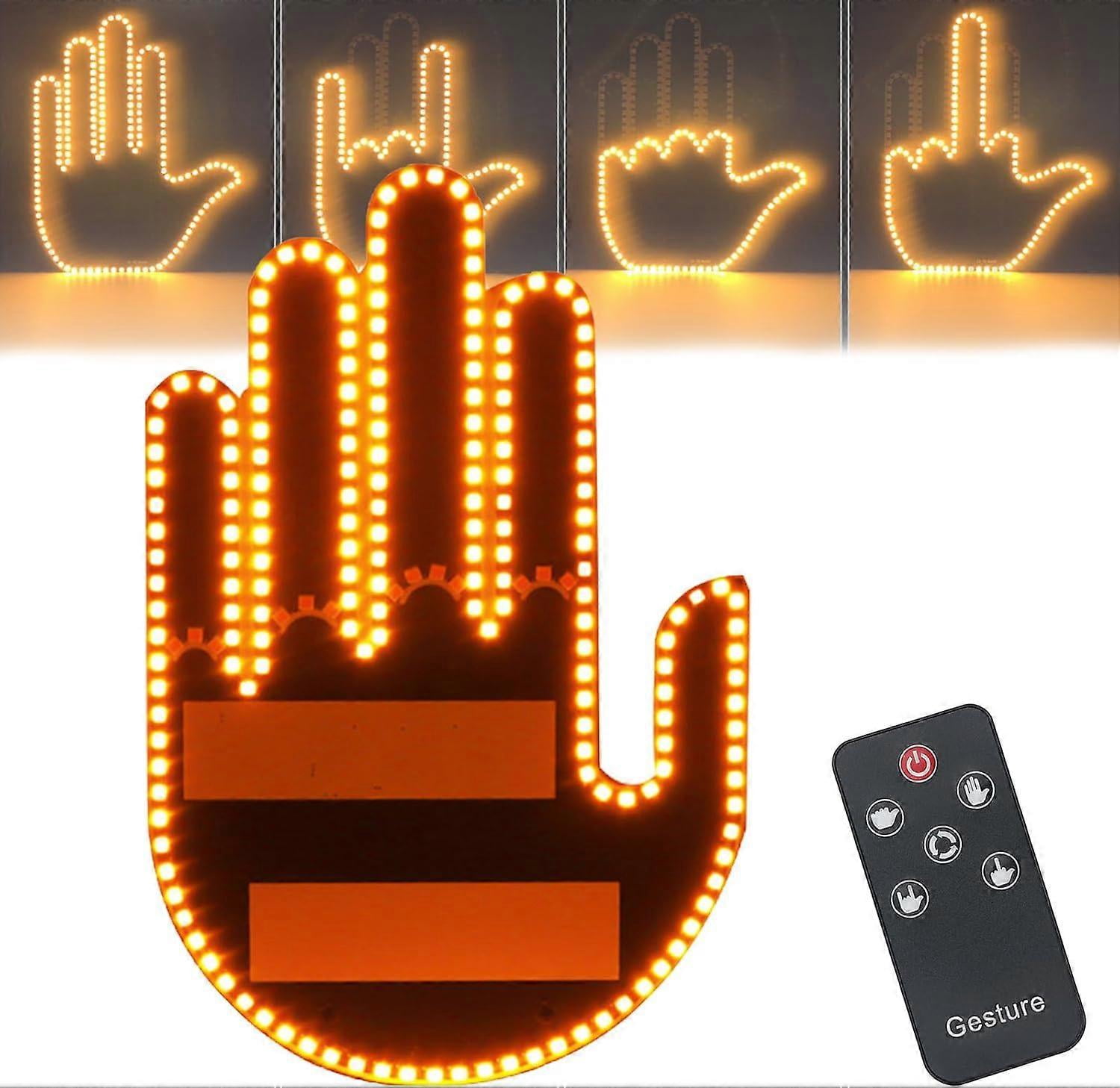 Road Mate Hand Signal, Funny Car Led Finger Lights with Remote Control ...