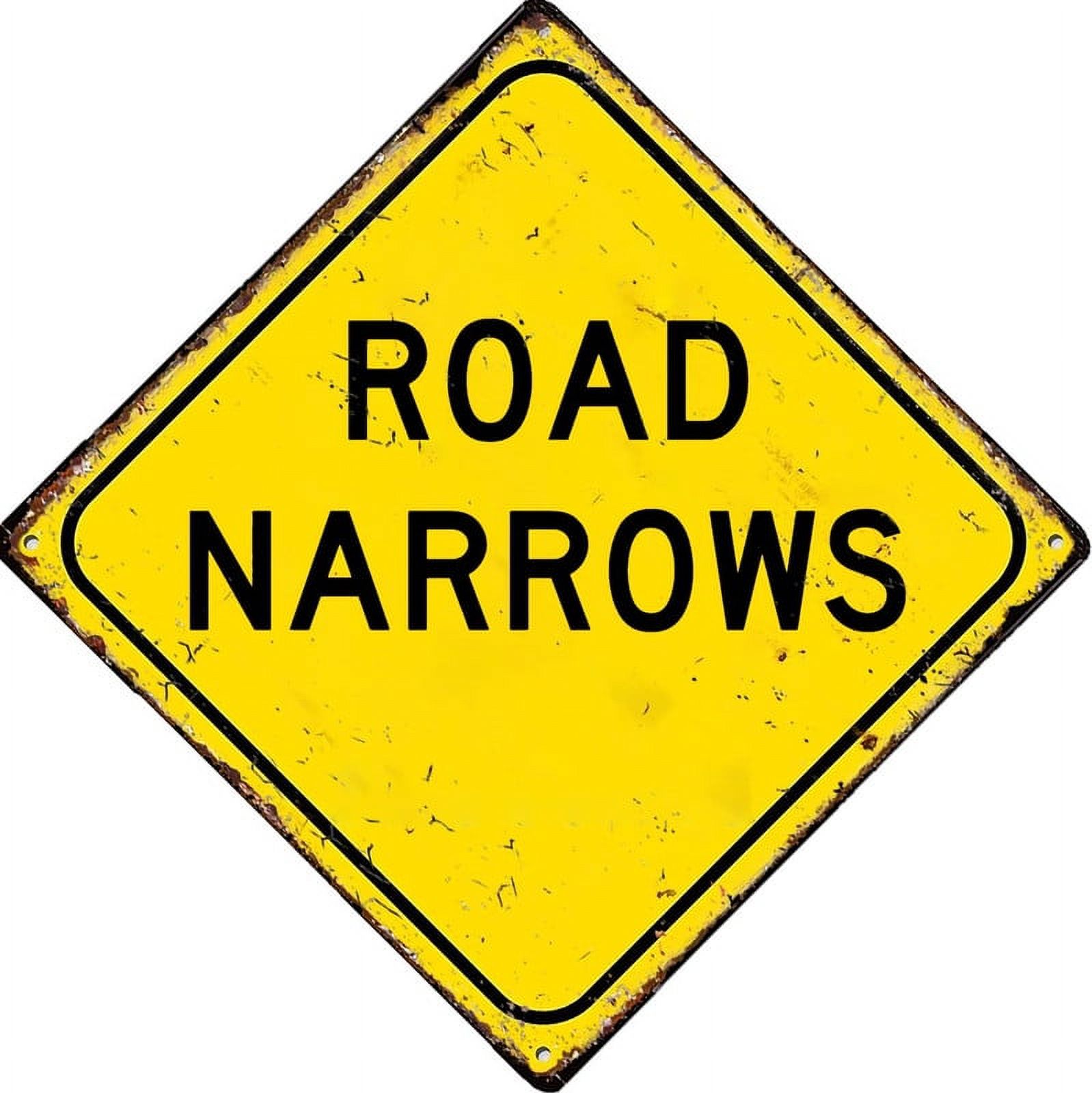 Road Narrows Sign For Home Office Bar Indoor Outdoor Wall Decor Yard ...