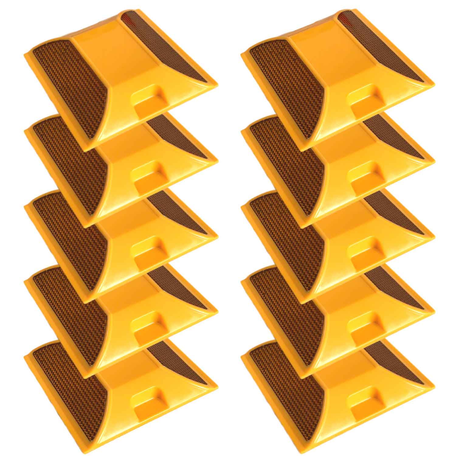 Road Reflectors Pack of 10 | 4 by 4 inch Street Pavement & Asphalt Stud ...