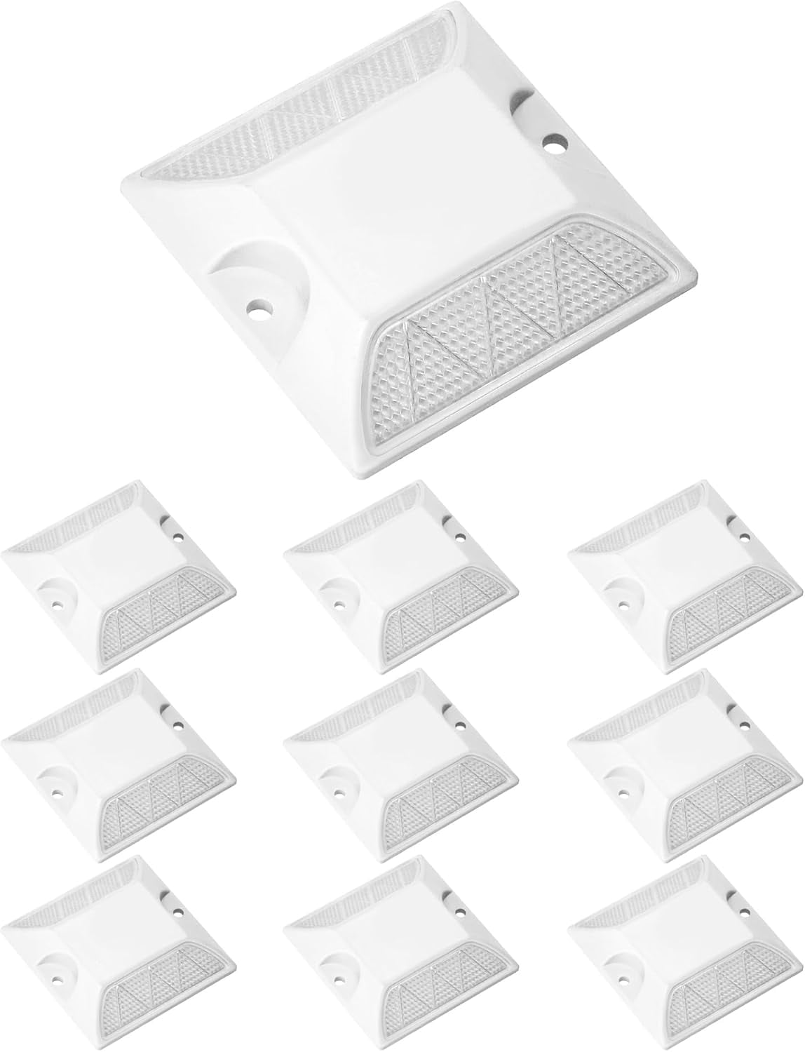 Road Reflectors, Pack of 10-4x4 Inch High-Reflectivity Driveway ...