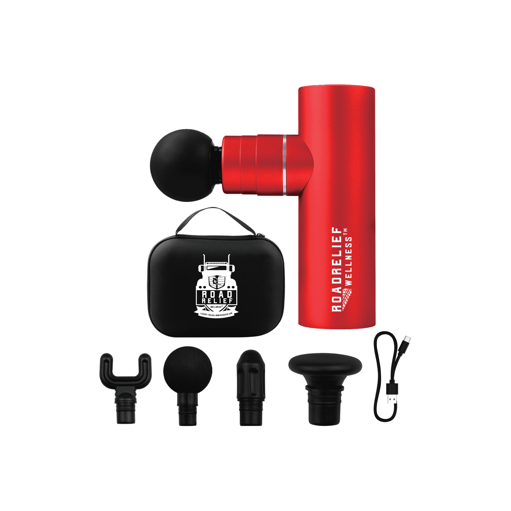 Road Relief Wellness Mini Luxury Travel Massage Gun Red-Generation 2 ...
