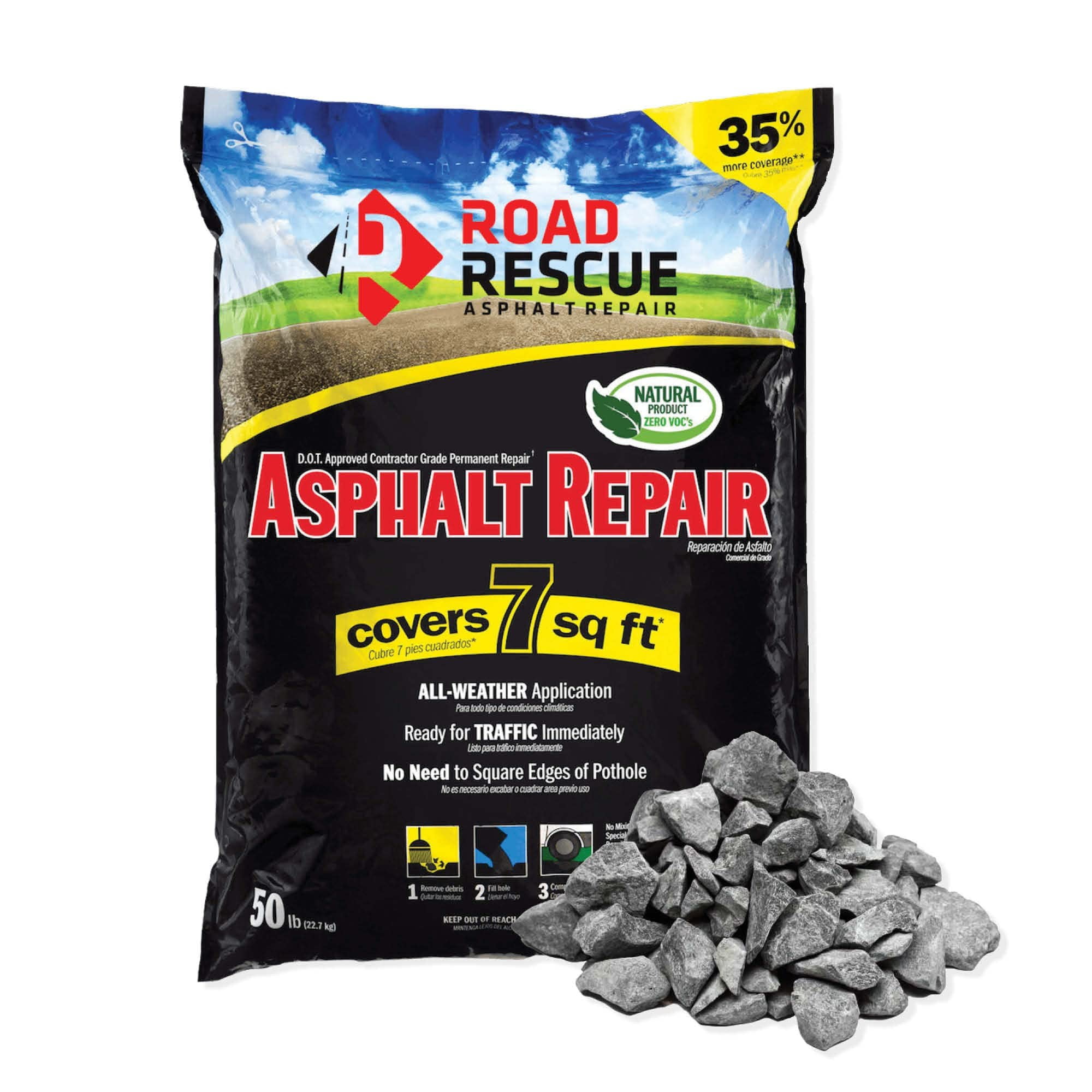 Road Rescue AP-100 50 lb. Asphalt Repair, Black, 2 Pack - Walmart.com