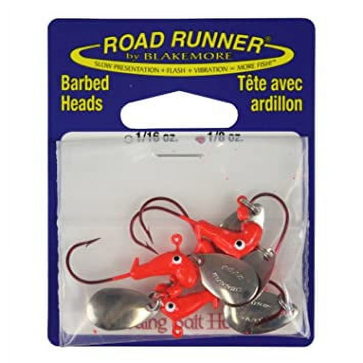 Road Runner Barbed Head Lure, Fluorescent Red, 1/8 oz. Underspin ...