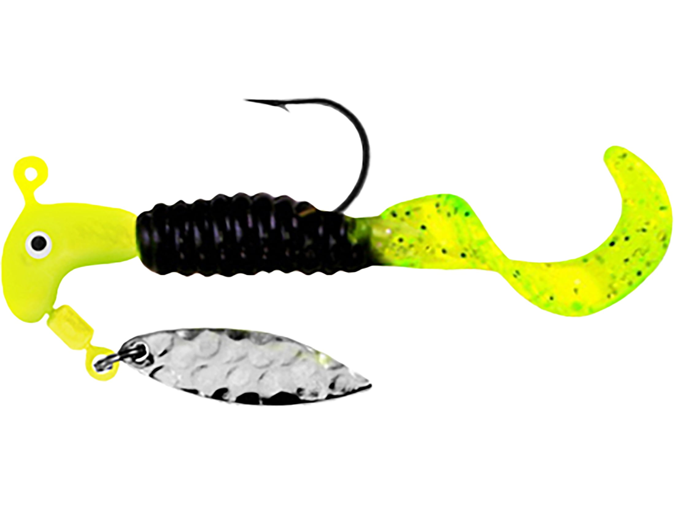 Road Runner Curly Tails Pro Series Underspin Jig Chartruese/Black ...