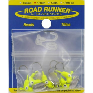 Blakemore B2-1004-012 Road Runner Marabou Jighead 1/4oz, Chartreuse ...