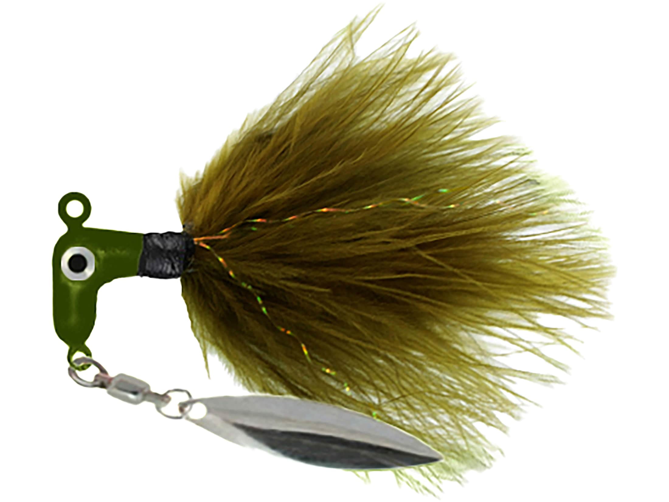 Road Runner Marabou Pro Underspin Jig Olive 1/16 oz - Walmart.com