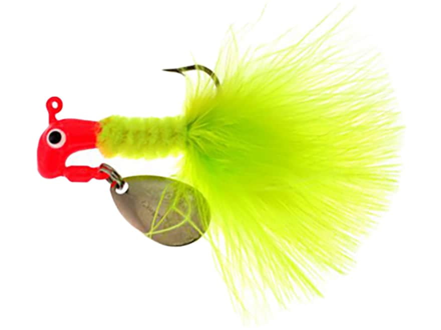 Road Runner Marabou Underspin Jig Fluorescent Red/Chartruese 1/16 oz ...