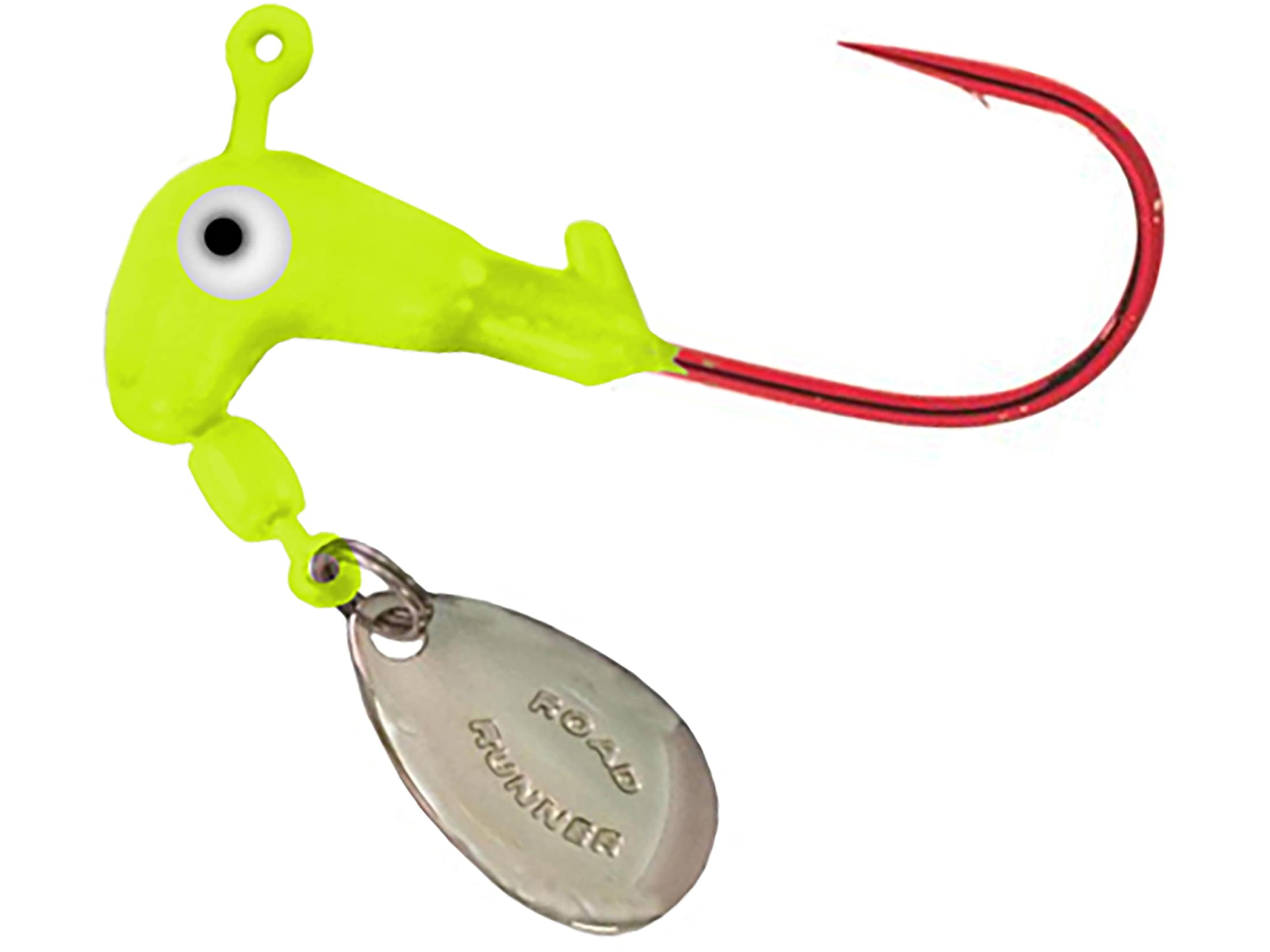 Road Runner Original Barbed Head 1/8oz Underspin Jighead Chartreuse 8PK ...