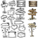 Road Sign Rubber Stamps Skull Signposts Guideboard Vintage Retro Clear ...