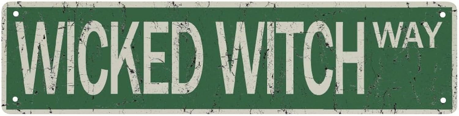 Road Sign Wicked Witch Way Metal Sign Vintage Rustic Lake Beach House ...