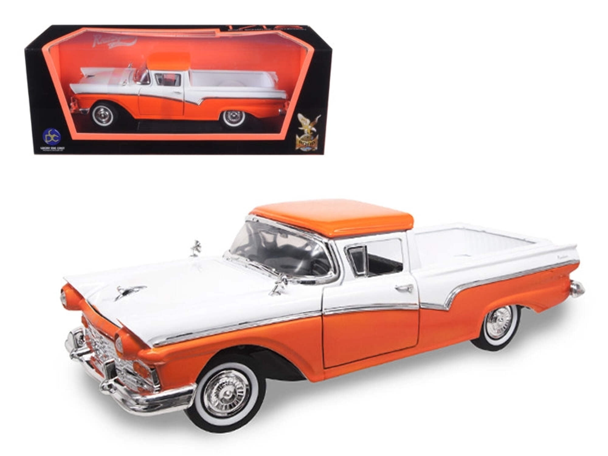 Road Signature Toy Diecast 1957 Ford Ranchero Pickup Truck, Orange, 1/ ...