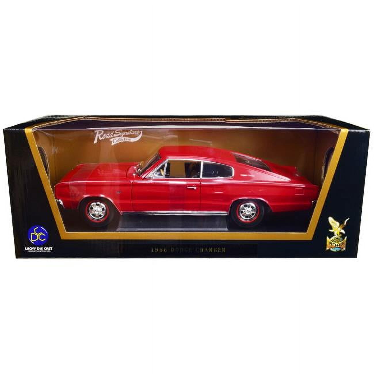 Road Signature 92638rd 1966 Dodge Charger 1-18 Diecast Model Car, Red ...