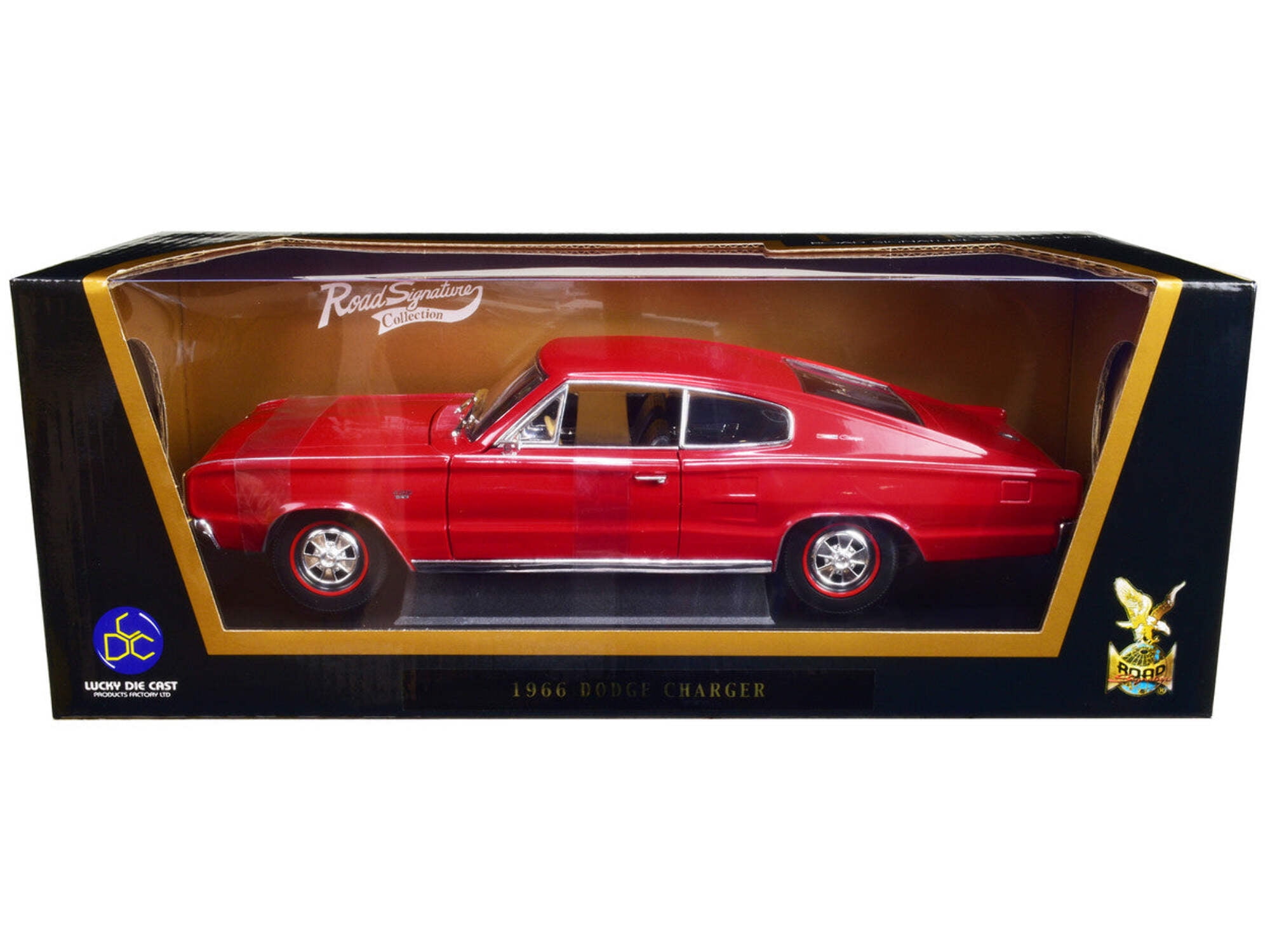 Road Signature 92638rd 1966 Dodge Charger 1-18 Diecast Model Car, Red ...