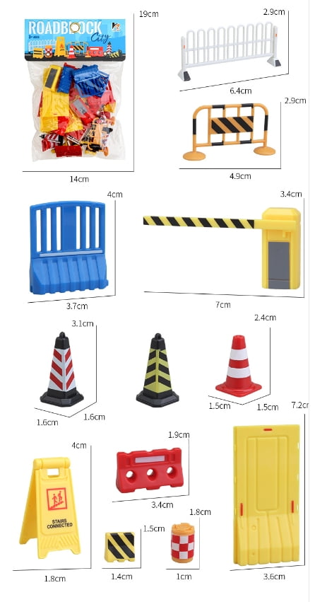 Road Signs for Kids, 33pcs Mini Traffic Signs Miniature Traffic Cones ...