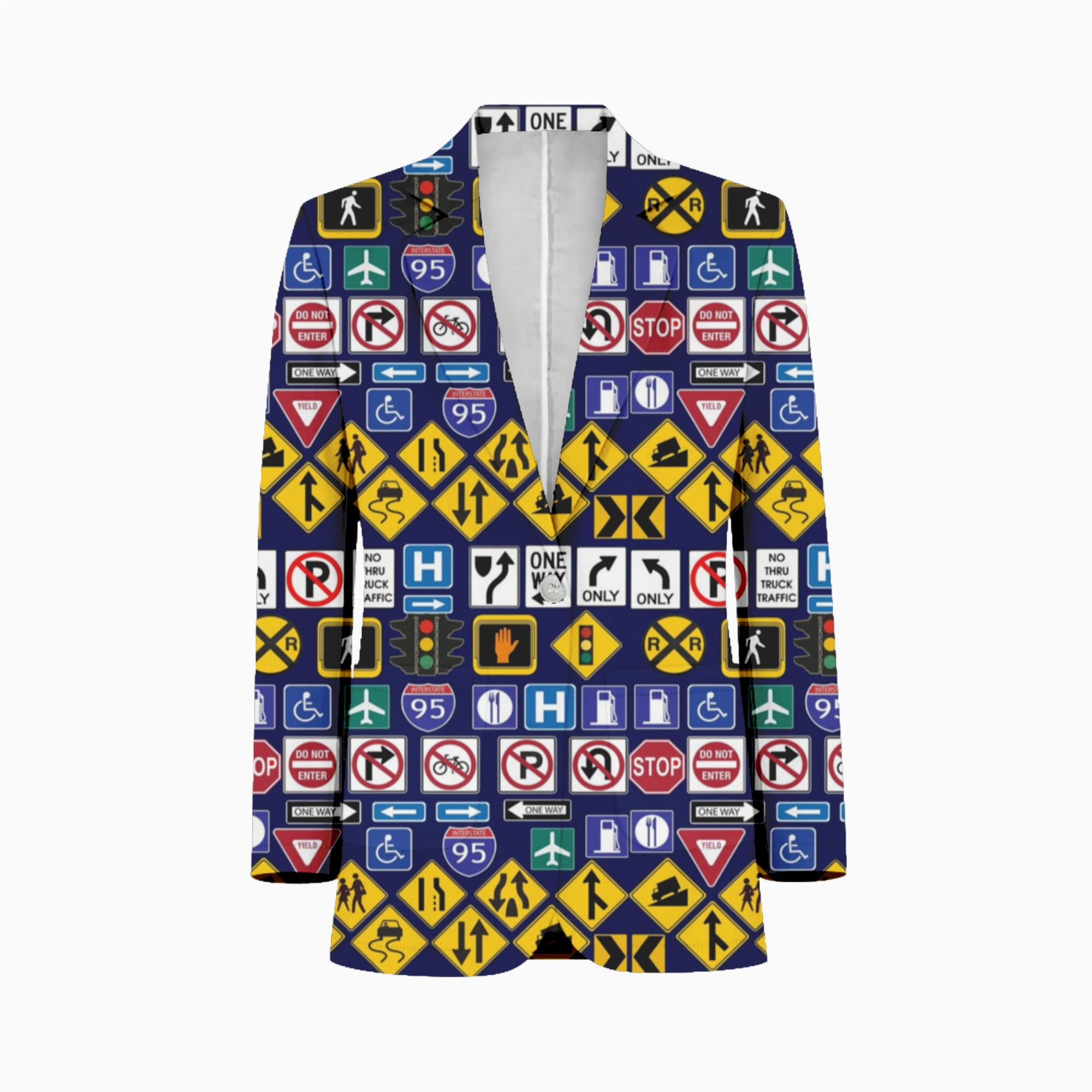 Road Signs, Regulations Signs Customized Men's Suits full man Shawl ...