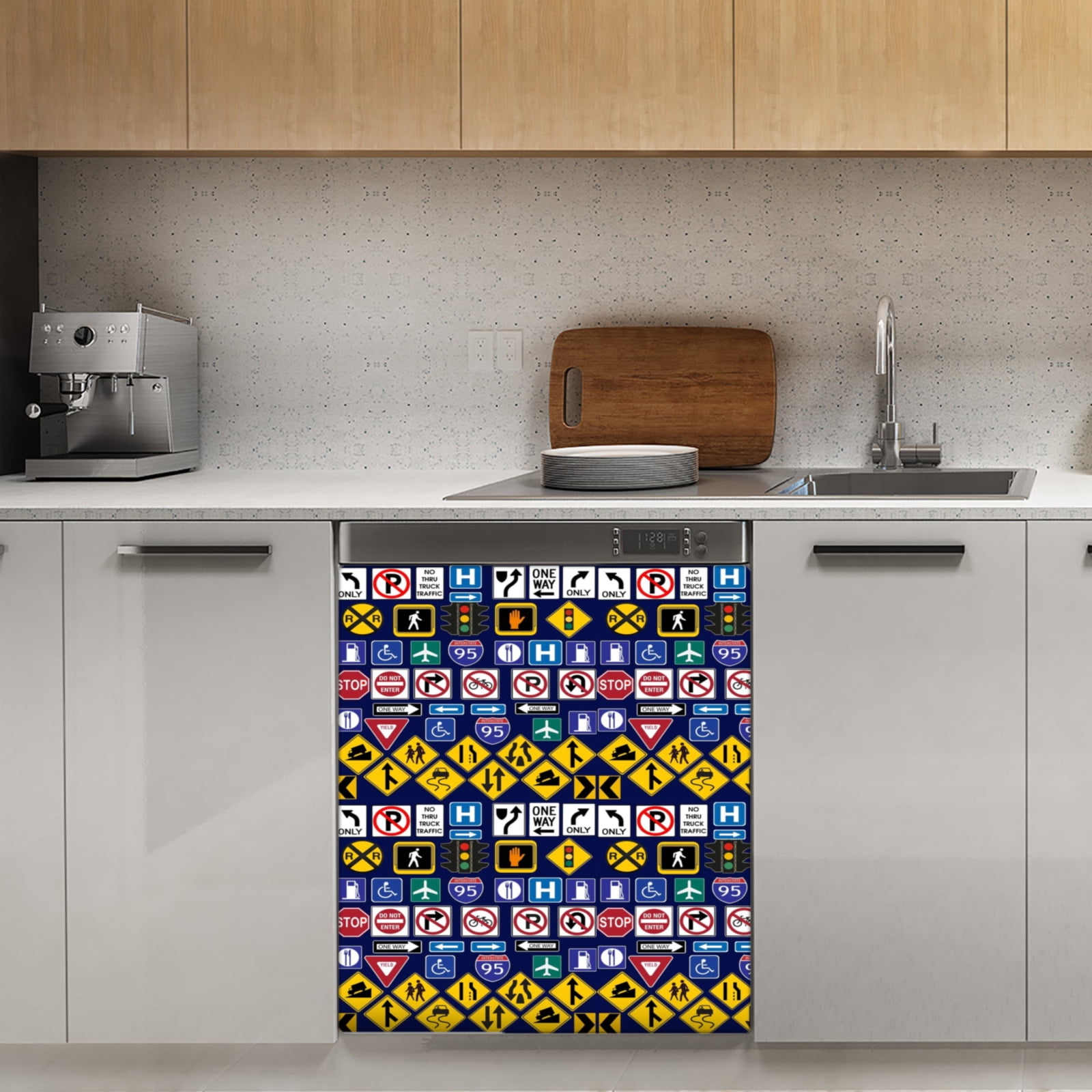 Road Signs, Regulations Signs Dishwasher Magnet Cover Decorative ...