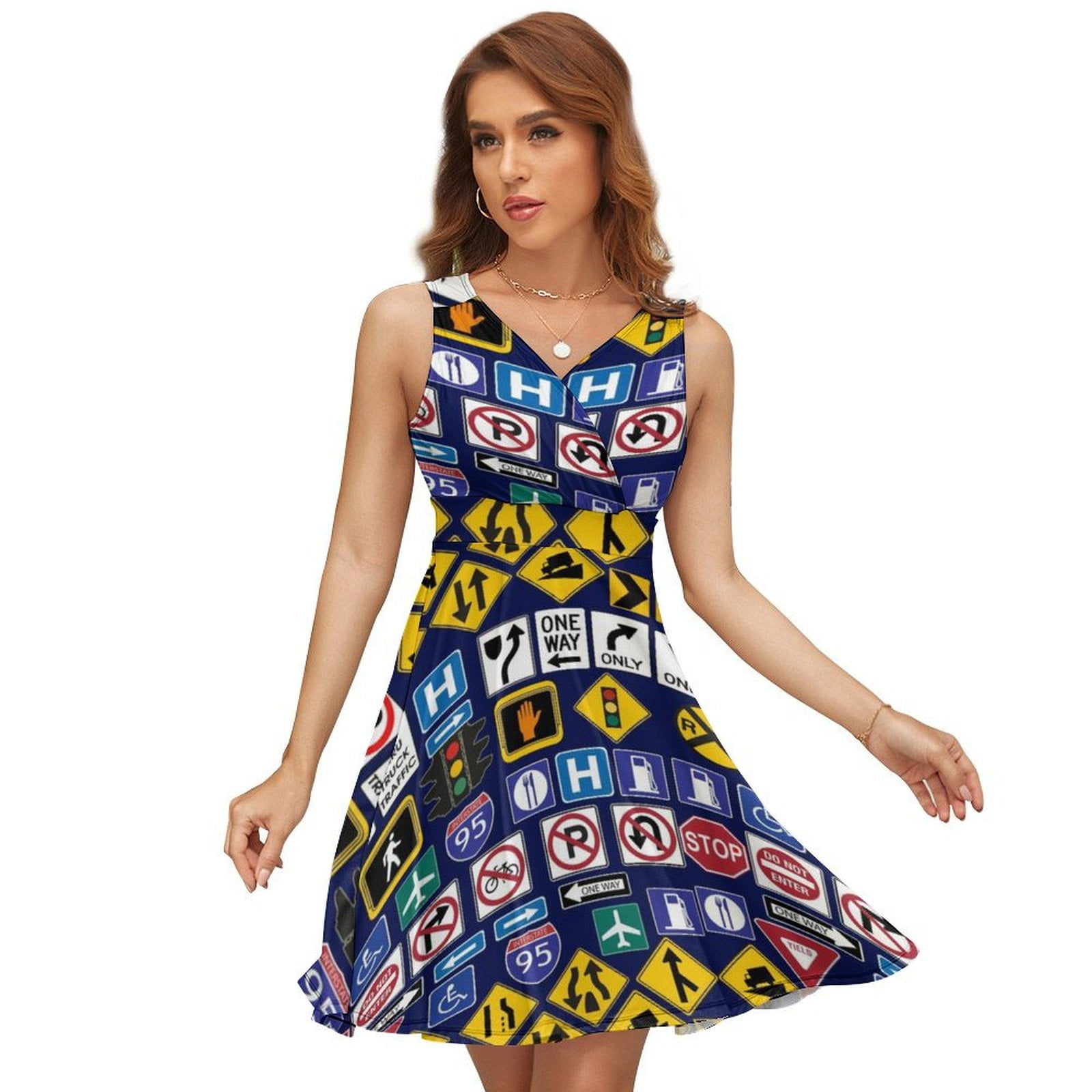 Road Signs, Regulations Signs Dress Fashion Beach Long Dresses Female ...