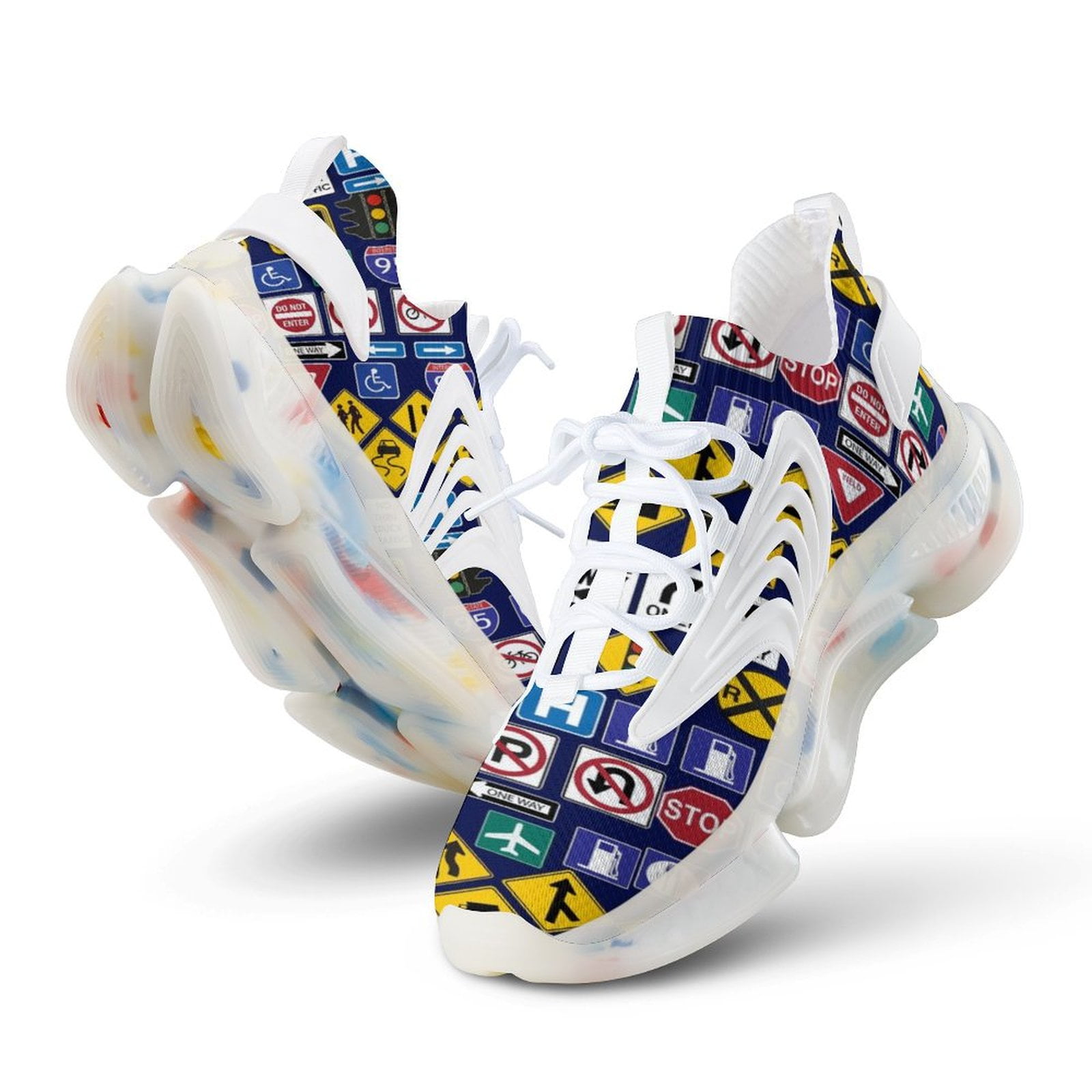 Road Signs, Regulations Signs Walking Shoes for Men Woman Lightweight ...