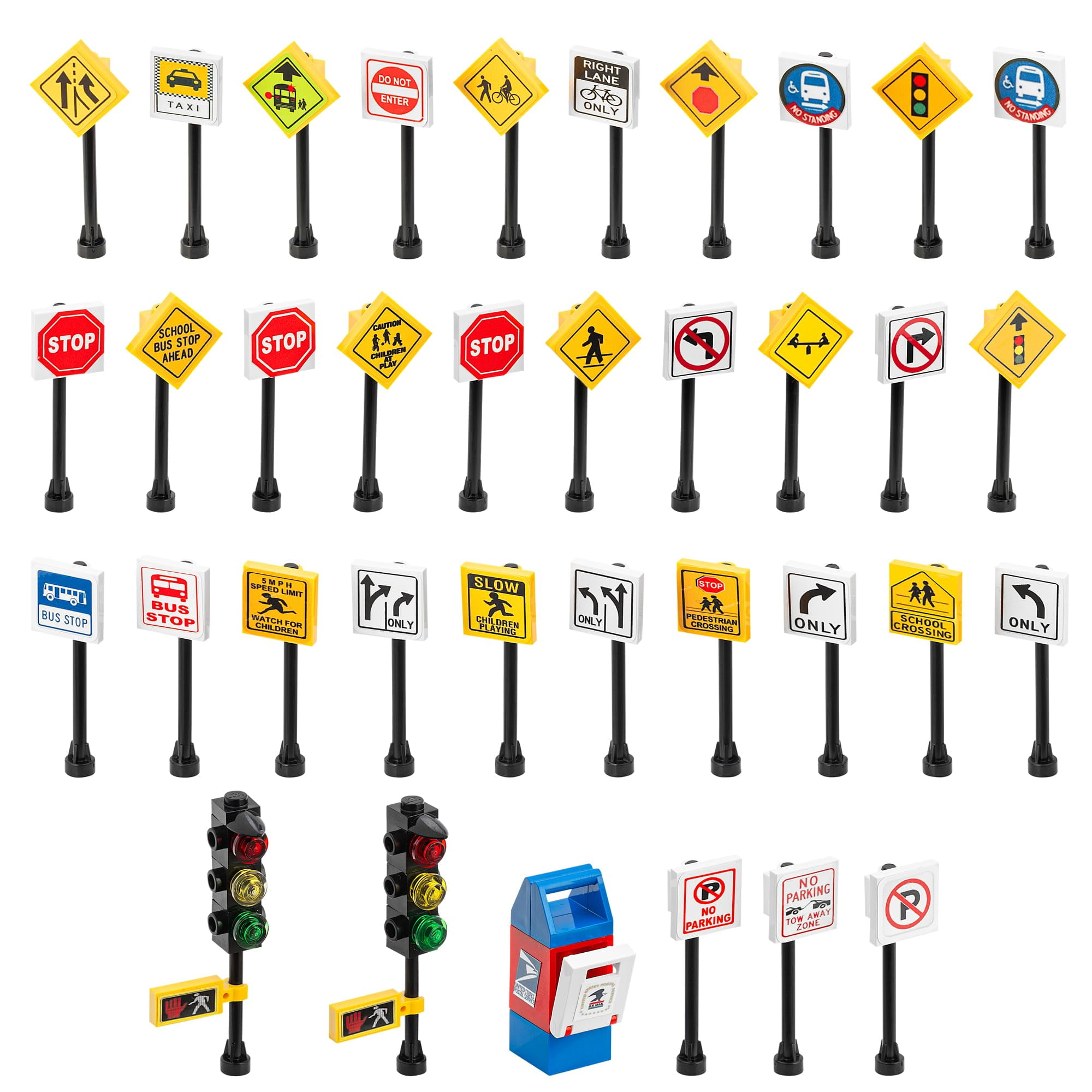 Road Signs, Traffic Lights, Post Box, Building Bricks Play Toys ...